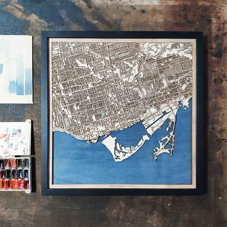 Laser Cut Wooden Map - Unique 3D topographic wall art | CityWood