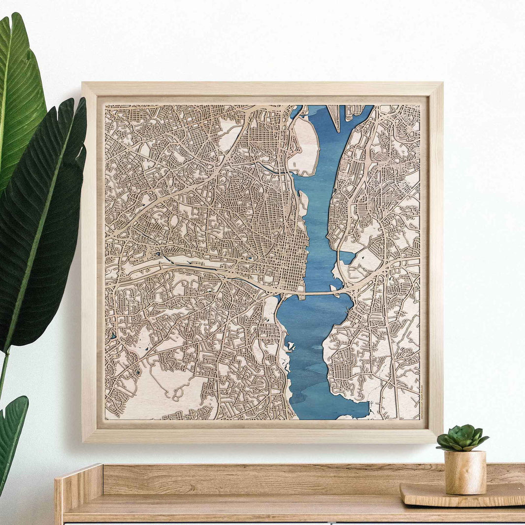 Wooden maps and street carvings cities - CityWood