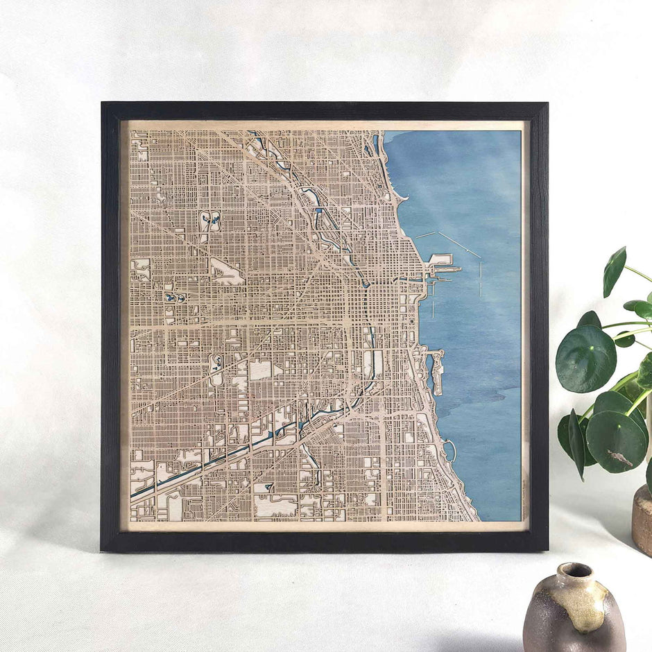 Laser Cut Wooden Map - Unique 3D topographic wall art | CityWood