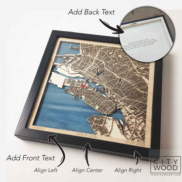 Wooden Boston street map - vintage, engraved, custom | CityWood