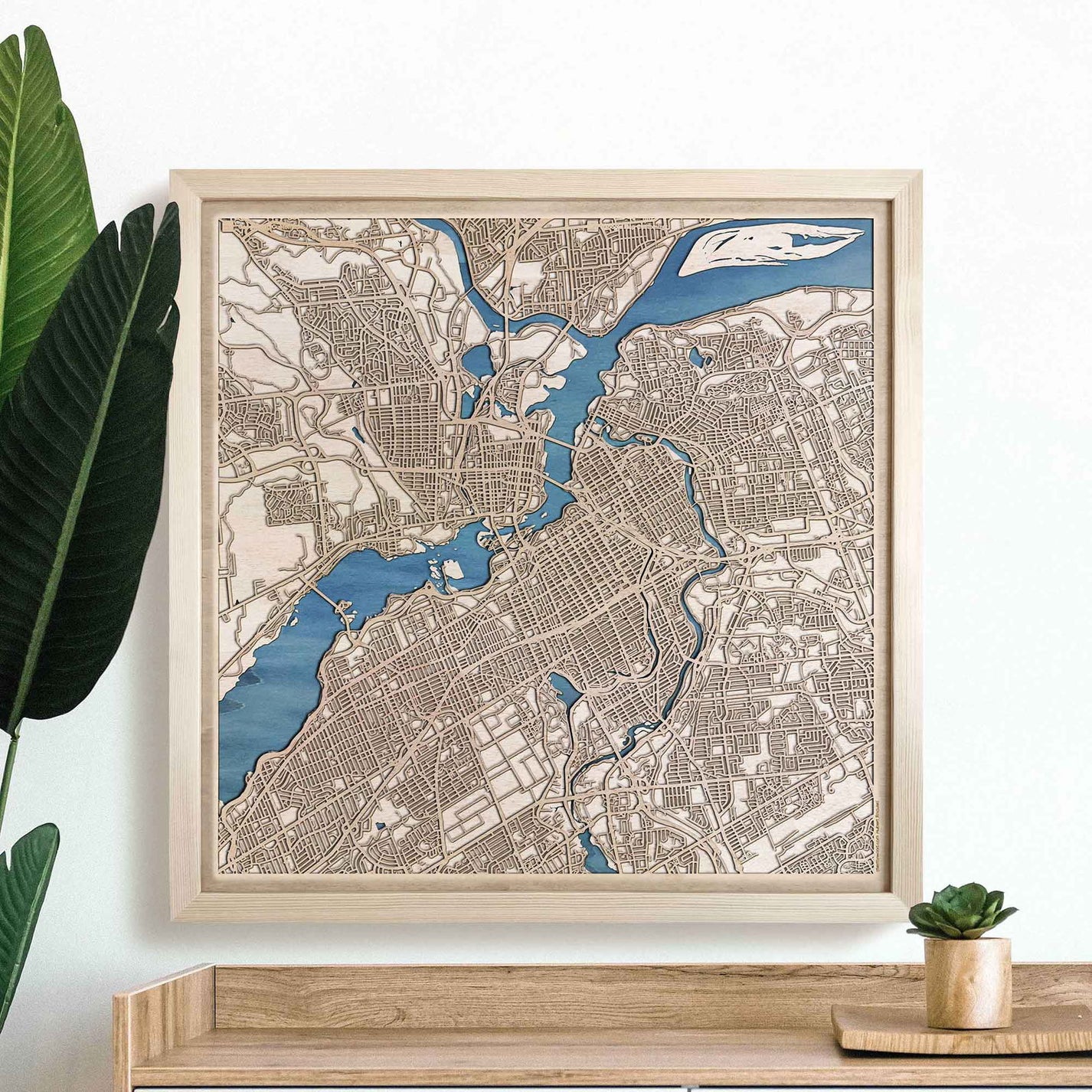 Topographic Wooden map of Ottawa - tourist, art street, souvenirs ...