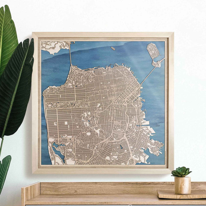 Laser Cut Wooden Map - Unique 3D topographic wall art | CityWood